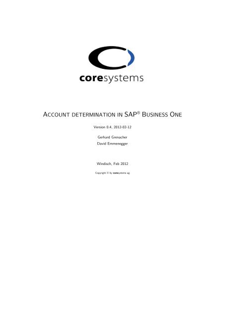 SAP Account Determination