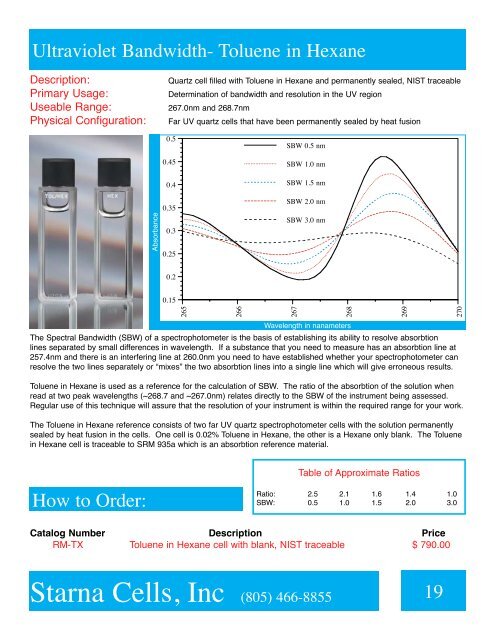 Benzene Vapor for Spectra