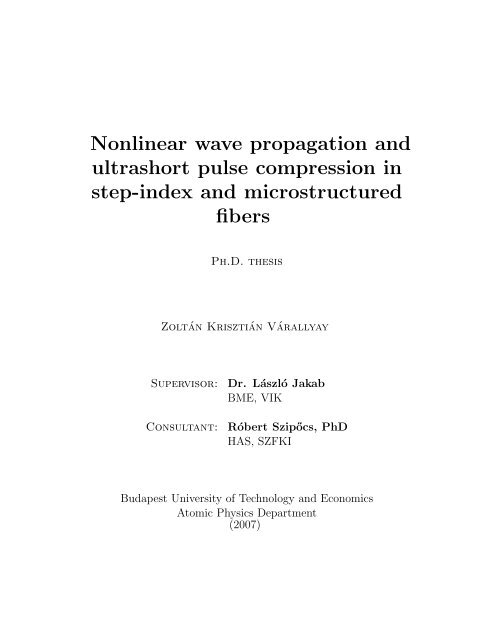 Nonlinear wave propagation and ultrashort pulse compression in ...