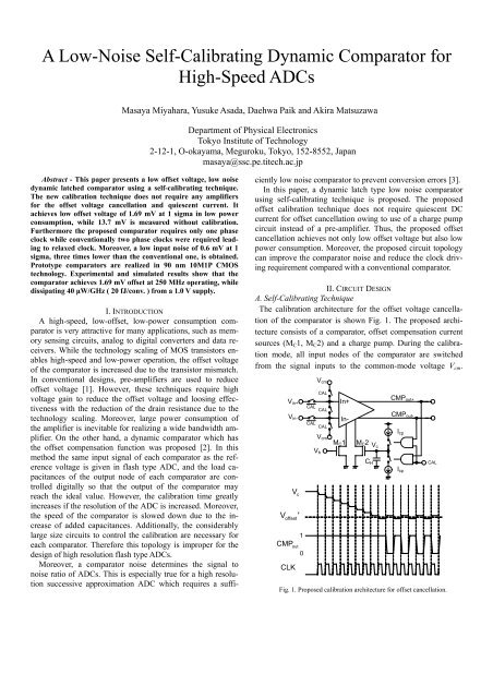 A Low-Noise Self-Calibrating Dynamic Comparator for High-Speed ...