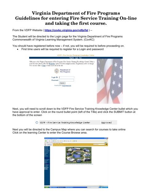 From the VDFP Website – - Virginia Department of Fire Programs