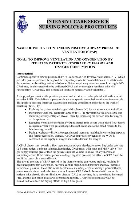 CPAP (RPA) - Intensive Care & Coordination Monitoring Unit