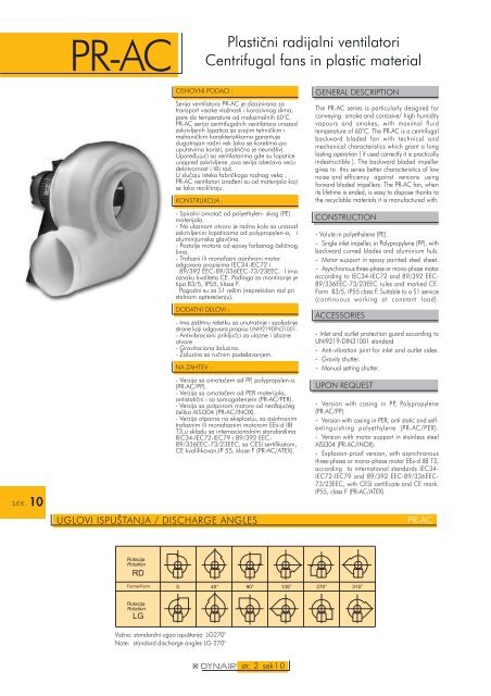 Plastični radijalni ventilatori Centrifugal fans in plastic ... - Eko Vent
