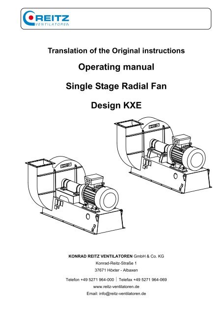 Bedienungsanleitung KXE - REITZ Ventilatoren