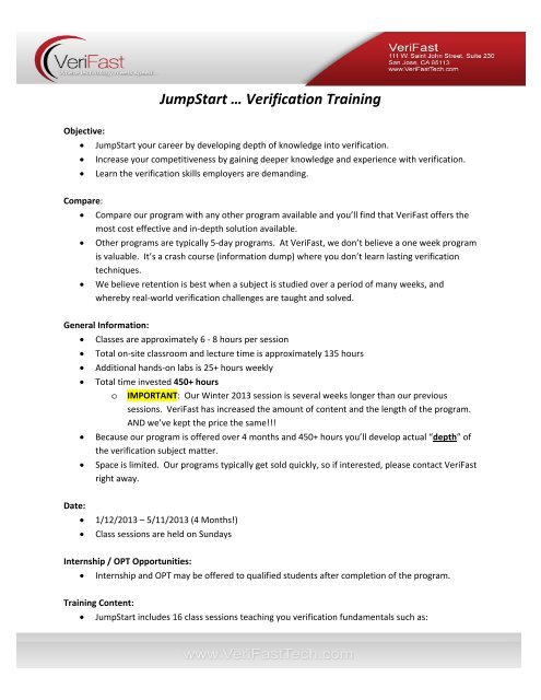 Register for JumpStart Training Today - Verifast