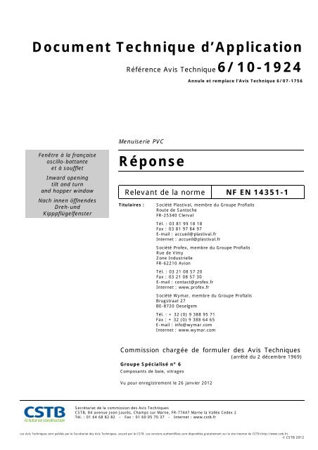 Document Technique d'Application Réponse - Le Nouy