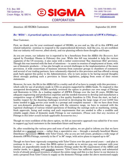 SIGMA-BA-MDA-CUSTOMER LETTER-092209.pdf