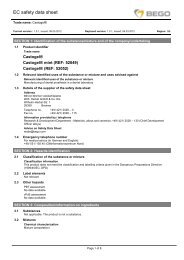 EC safety data sheet - Bego Canada