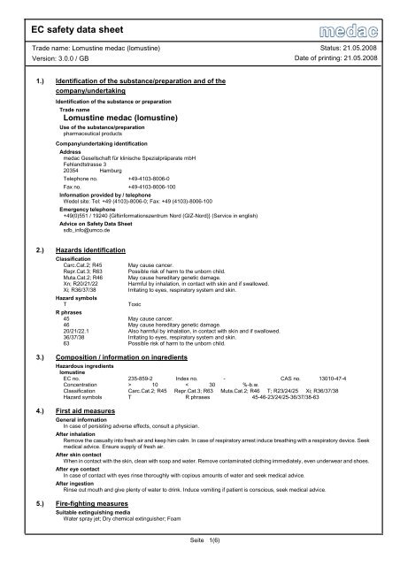 lomustine - medac GmbH