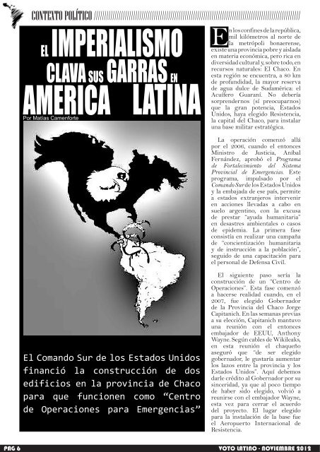 El imperialismo clava sus garras en América Latina