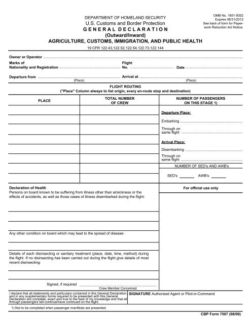 U.S. Customs and Border Protection ... - Forms