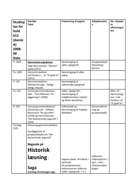 Studieplan - Vufintern