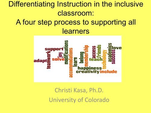 Differentiation in the Inclusive Classroom