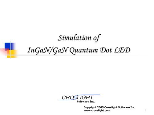 InGaN/GaN Quantum Dot LED Simulation - Crosslight Software Inc.