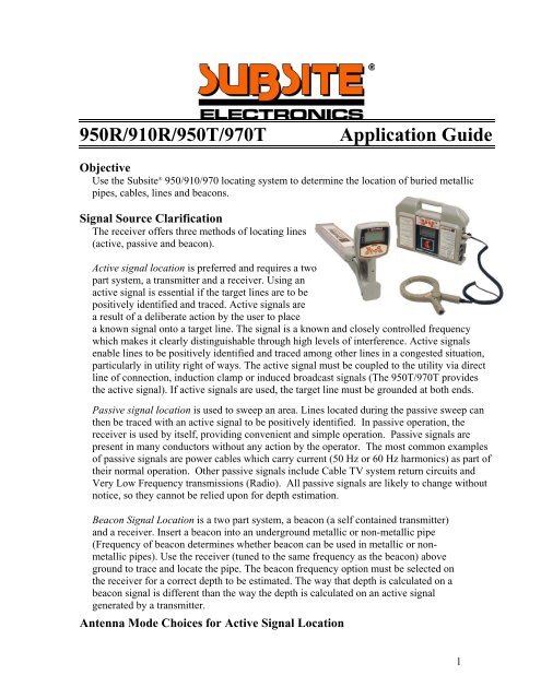 950R/910R/950T/970T Application Guide - subsite