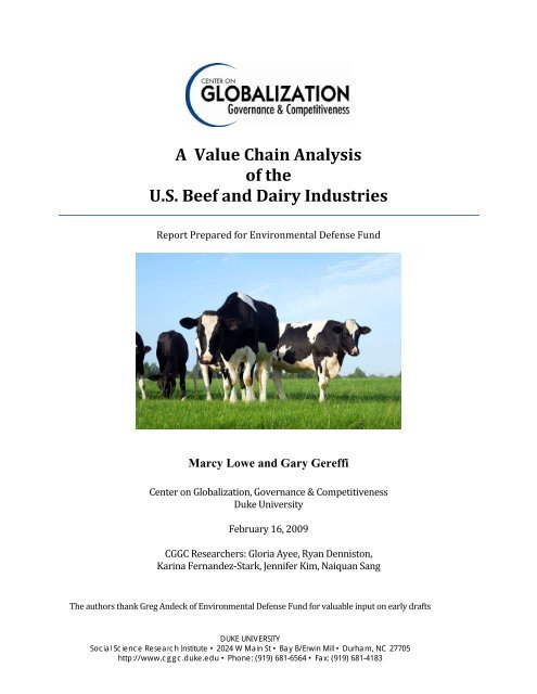 A Value Chain Analysis of the U.S. Beef - Center on Globalization ...