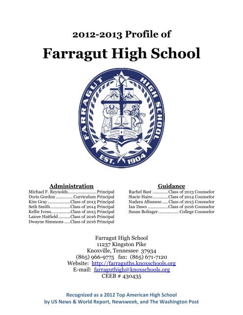 FHS School Profile - Farragut High School