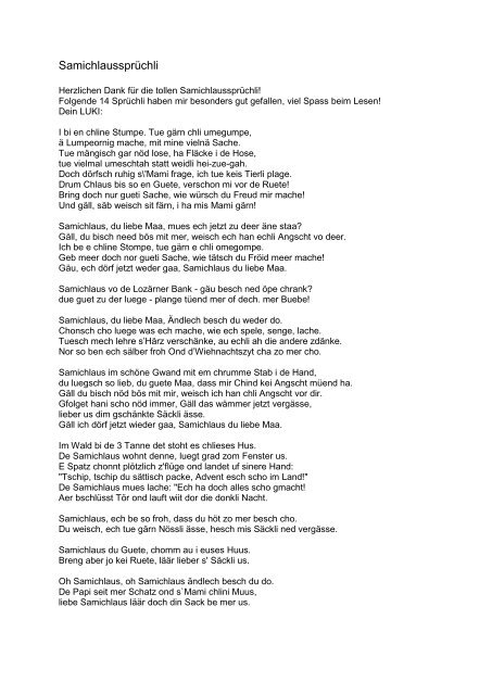 Samichlaussprüchli - LUKI.ch