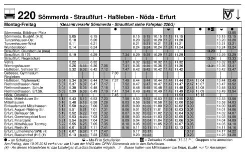 Linie 220 - Linienverkehr Weimar/SÃ¶mmerda