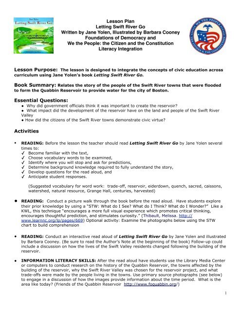 Letting Swift River Go Lesson Plan - Civiced-ri.org