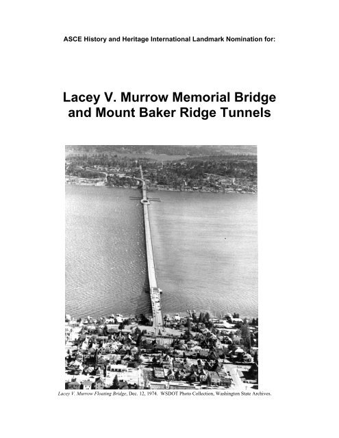 Lacey V. Murrow Memorial Bridge and Mount Baker Ridge Tunnels