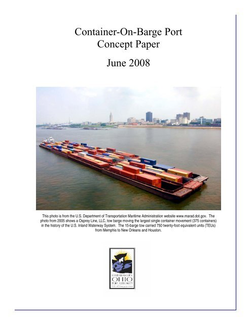Container-on-Barge Port Concept Paper - Towmasters: the Master of ...