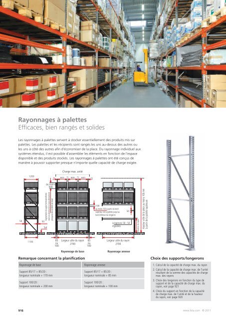 Rayonnages à palettes Efficaces, bien rangés et solides
