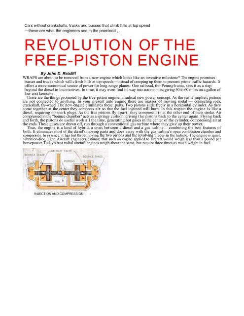 Revolution of the free-piston engine. - Free Piston Jet Engine - 741