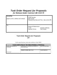 Sample Task Order Proposal Instructions