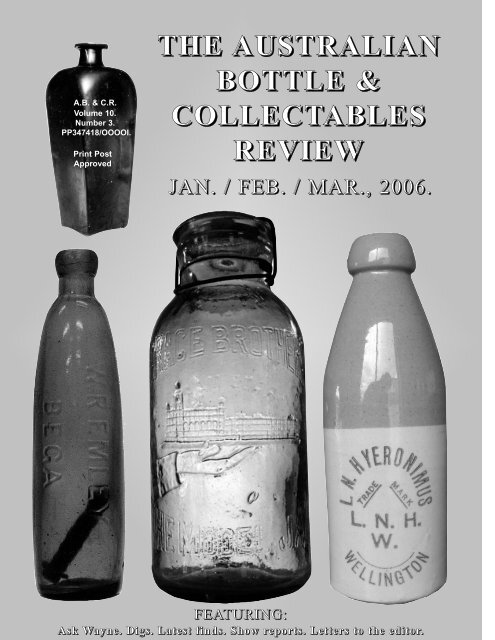 (bottles) sponsored by the Australian Bottle & Collectables Review.