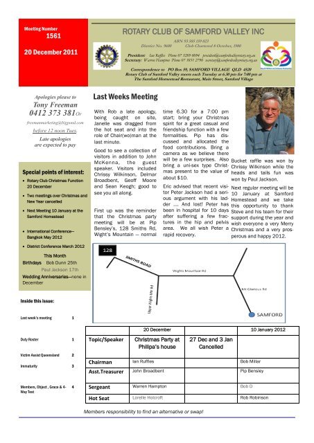 Club Bulletin for December 20, 2011 - The Rotary Club of Samford ...