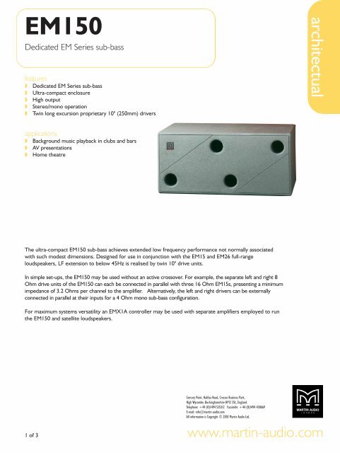 EM150 multi page - Martin Audio