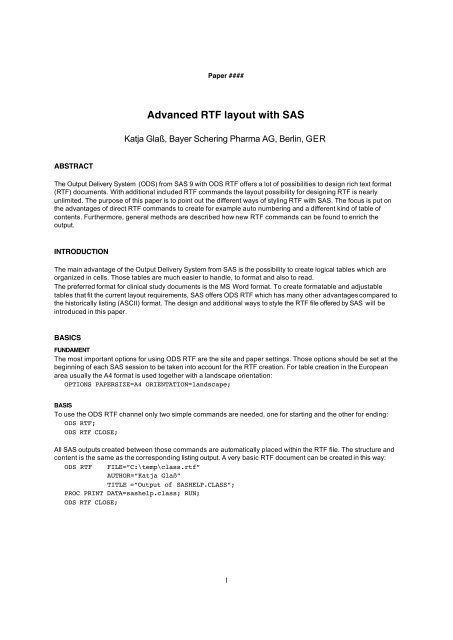 Advanced RTF layout with SAS - PhUSE Wiki