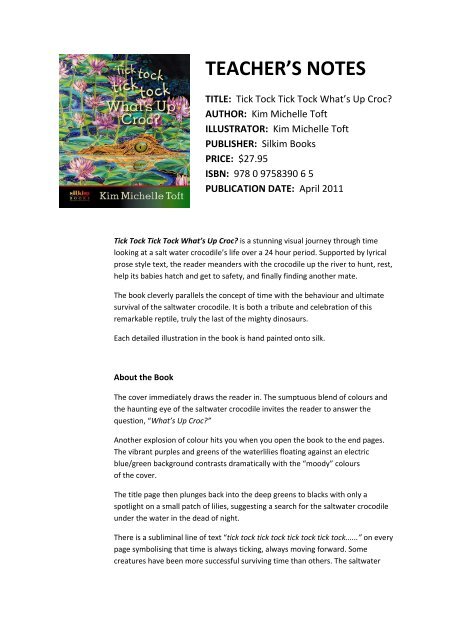 TEACHER'S NOTES for: Tick Tock Tick Tock - Kim Michelle Toft