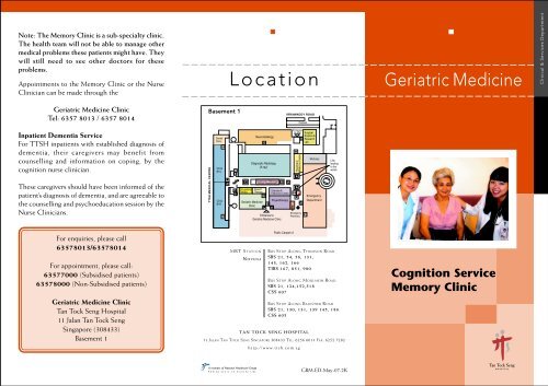 Memory Clinic brochure - Tan Tock Seng Hospital