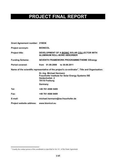 project final report - BIONICOL