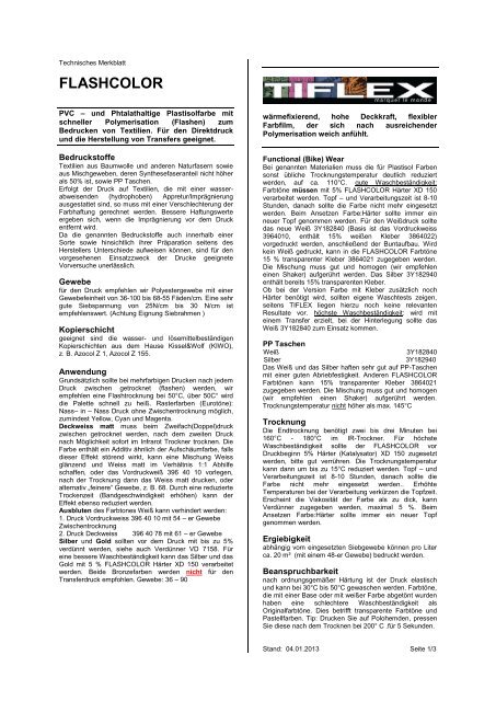 Technisches Merkblatt