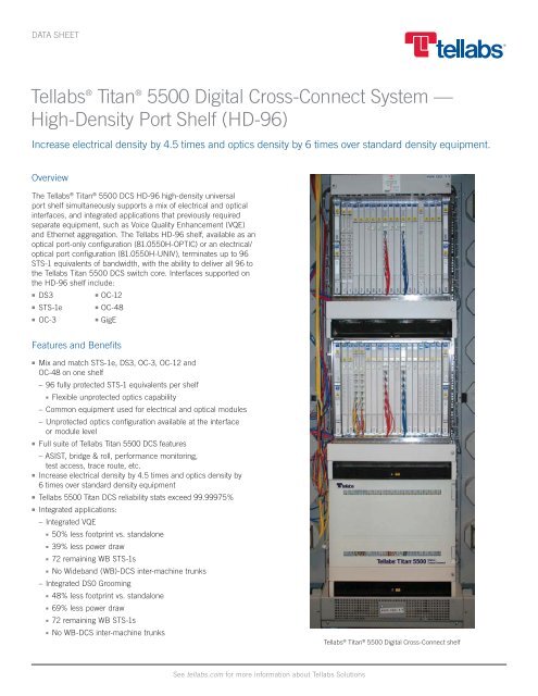 Tellabs Titan 5500 Digital Cross-Connect System - High-Density ...