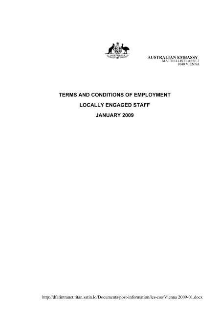 terms and conditions of employment locally engaged staff ... - Austria