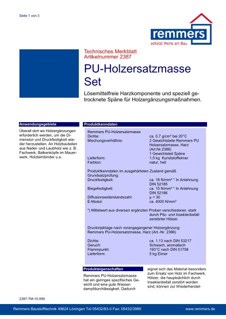 Technisches Merkblatt - Remmers