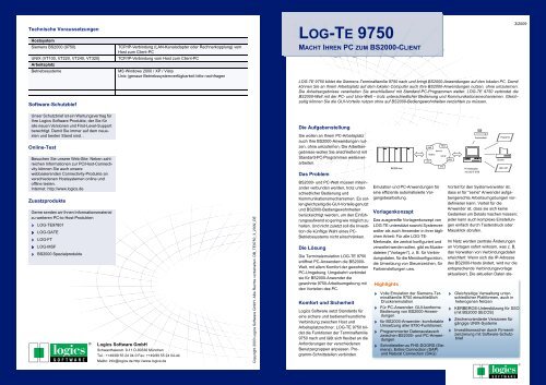 LOG-TE 9750 - Logics Software