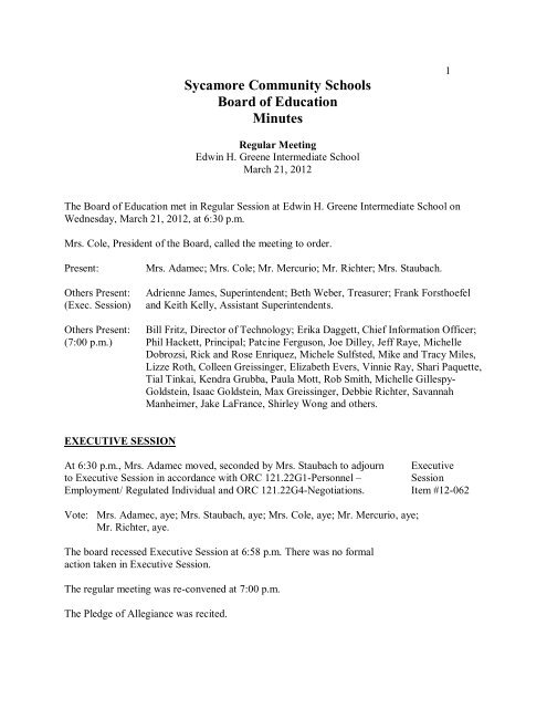 Sycamore Board of Education - Sycamore Community Schools
