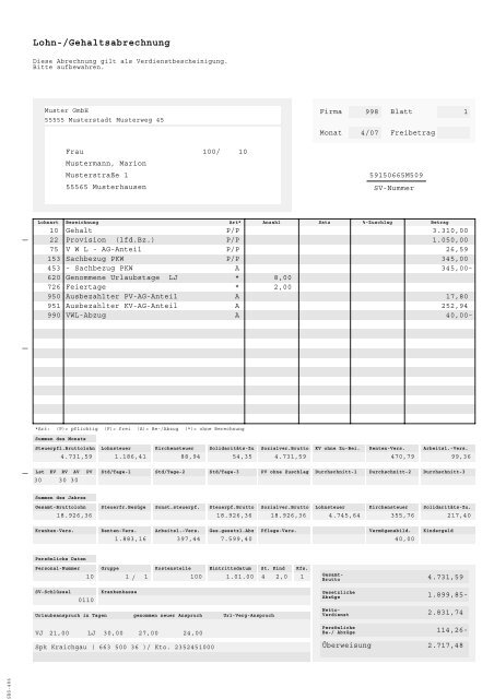 Gehaltsscheine (Formular 2) - lohnexperte AG