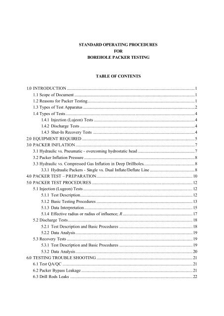 STANDARD OPERATING PROCED