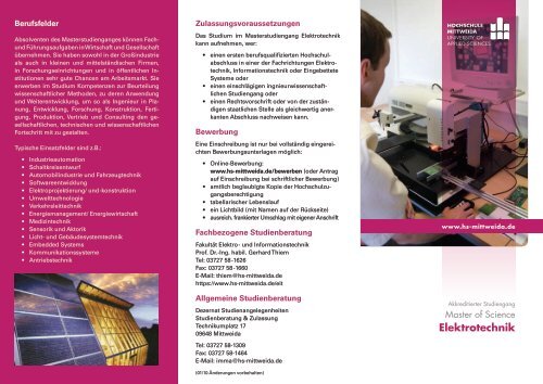 Flyer zum Studiengang (PDF)