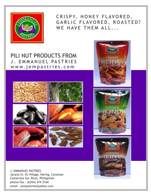 PILI NUT PRODUCTS FROM - jempastries