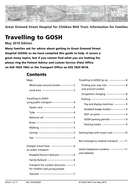 Travelling to GOSH - Great Ormond Street Hospital