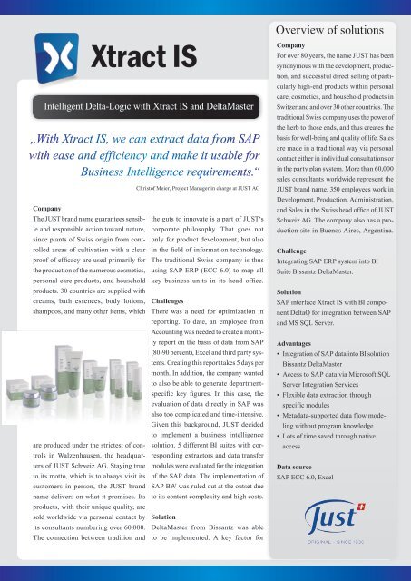 With Xtract IS, we can extract data from - Theobald Software GmbH