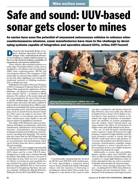 Safe and sound: UUV-based sonar gets closer to mines - BlueView ...