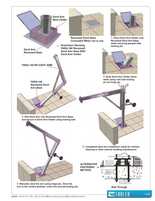 I-26-A Davit Arm Recessed